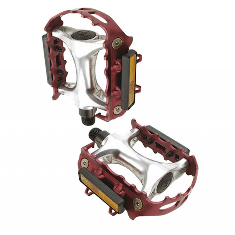 PEDALE VTT ALU ATOO SUPERGRIP ROUGE - Fédération Co'T Seine